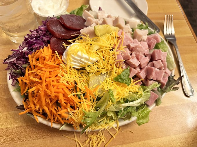 A chef salad that actually deserves the name "chef"—not just rabbit food, but a colorful canvas of protein and produce worth celebrating.