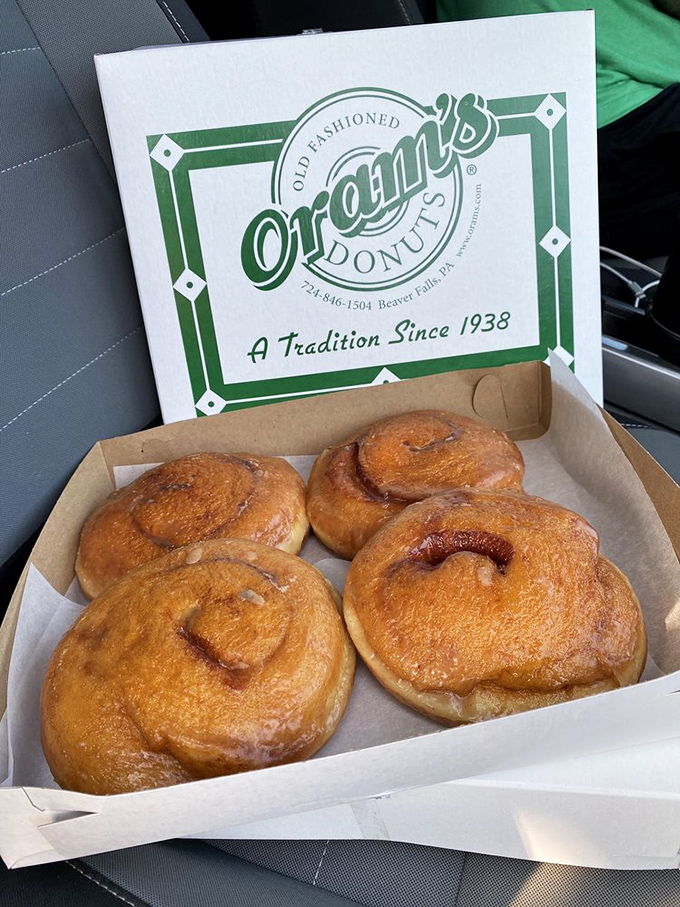The cinnamon roll that ate Manhattan. These spiraled beauties could feed a small village or one determined sweet tooth.