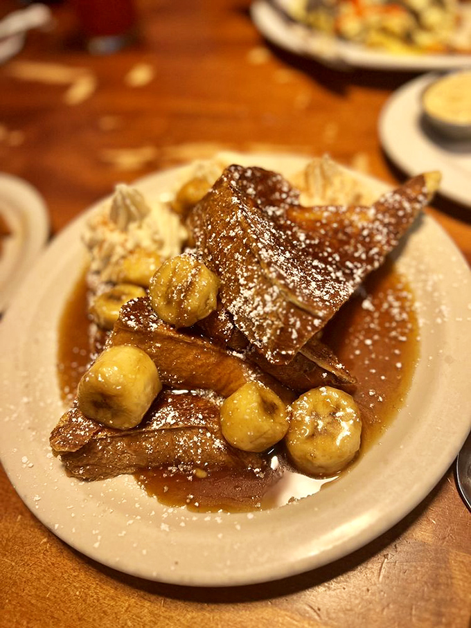 This isn't just French toast—it's brioche transformed into a caramelized banana playground that makes breakfast feel downright decadent.