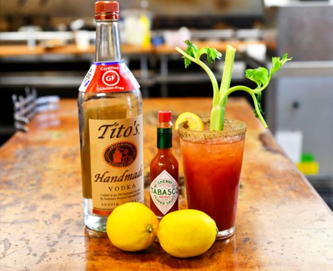The makings of a proper Bloody Mary—where vodka meets tomato juice in a spicy, celery-garnished tango of morning redemption.