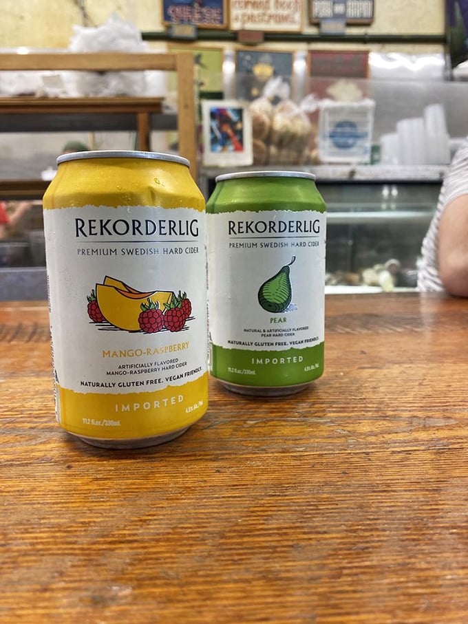 Swedish cider cans that look like modern art but taste like summer in Scandinavia. The perfect companion to a sandwich that demands proper hydration.