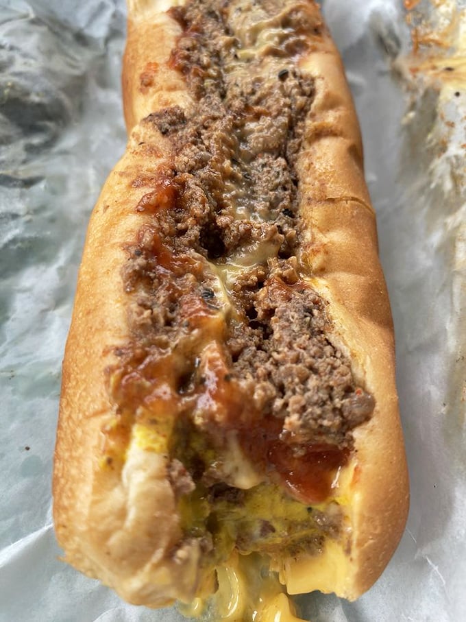 The chili dog—where Brooks' legendary beef chili transforms an already-good hot dog into something worth crossing town for.
