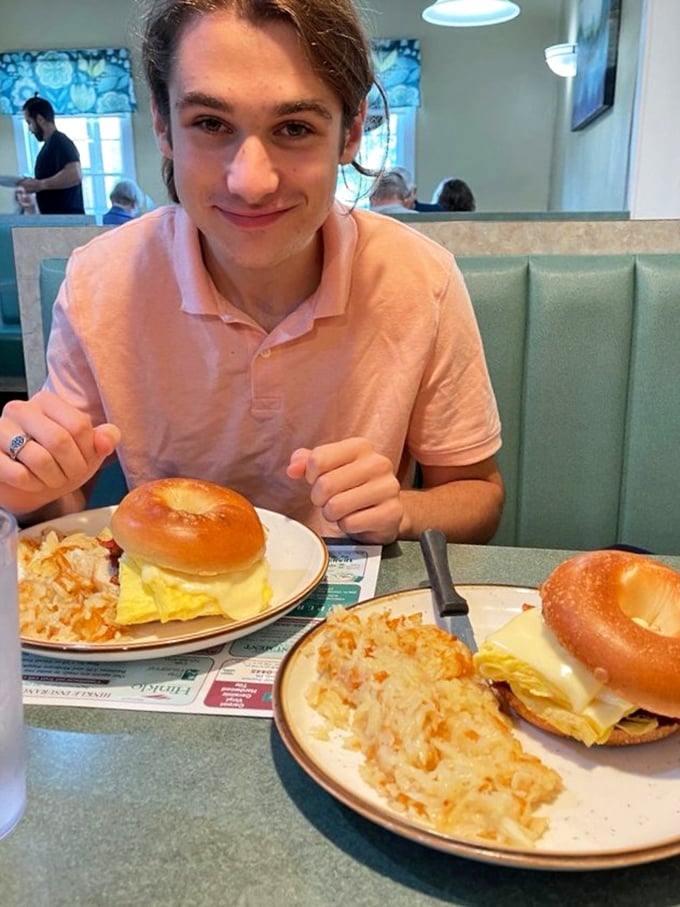 Breakfast sandwiches that understand the importance of proper egg-to-bagel architecture. The hash browns aren't just a side—they're an essential part of the morning equation.