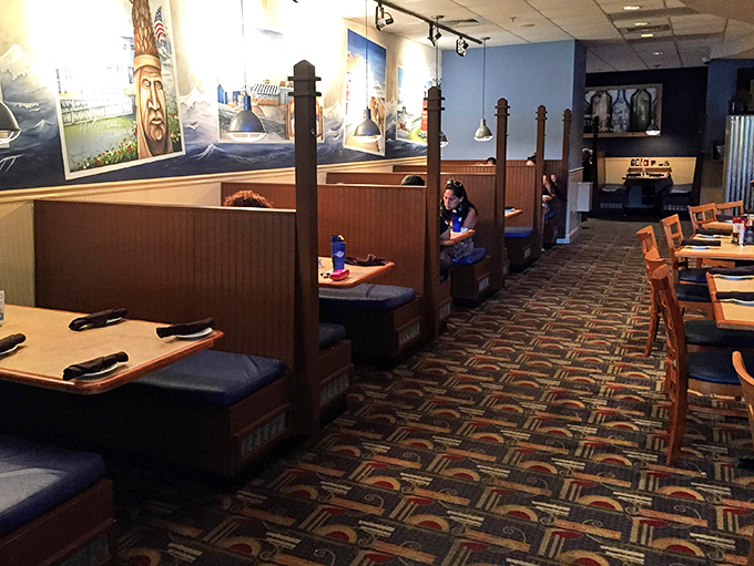 Cozy booths line the dining area, creating intimate spaces for the serious business of barbecue consumption—each one a potential site for food euphoria.