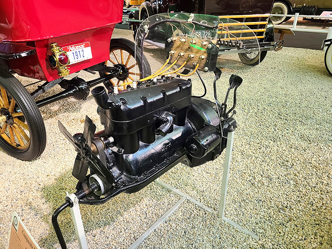 Engines weren't hidden under plastic covers back then—they were mechanical sculptures, their inner workings a testament to industrial artistry.