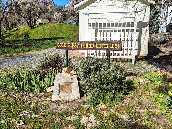 "Gold First Found Here 1851"—four words that changed everything. Without this discovery, we might all be eating somewhere else right now.