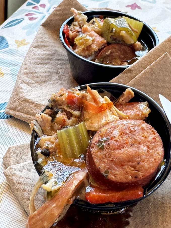 Not just gumbo, but a history lesson in a bowl – each spoonful tells stories of cultural crossroads and culinary genius.