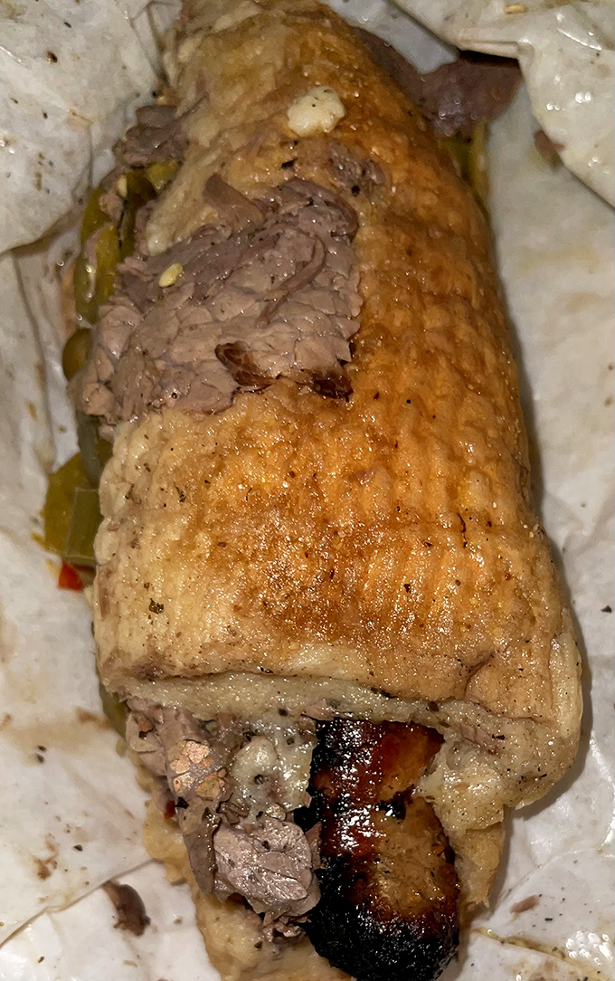 The legendary combo—beef and sausage together in one sandwich like the superhero team-up movie we actually wanted to see.