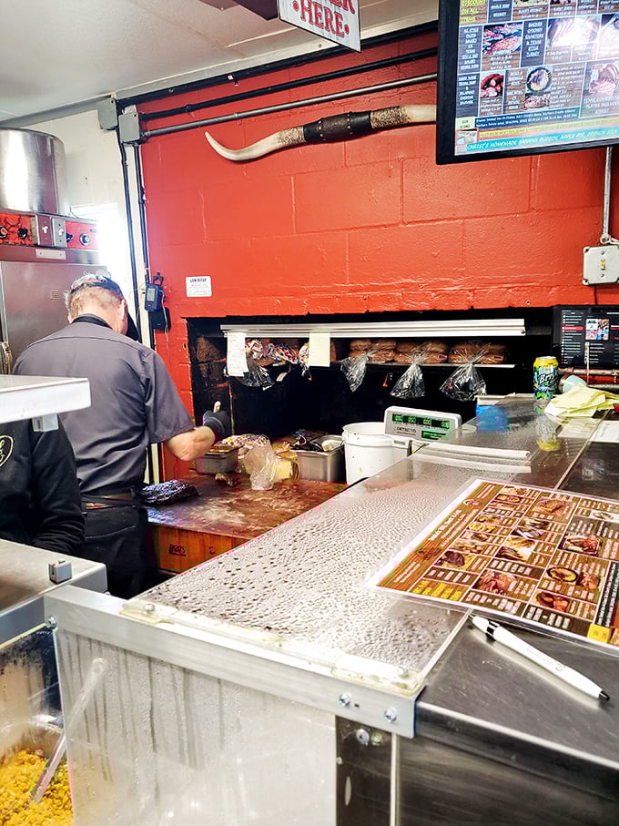 Behind the scenes where the magic happens. Like watching Michelangelo paint, except with meat and fire instead of cherubs.