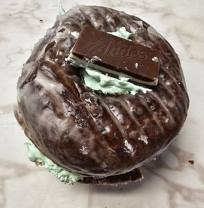 The mint chocolate masterpiece that would make Willy Wonka jealous. That Andes mint isn't just decoration – it's a crown jewel.