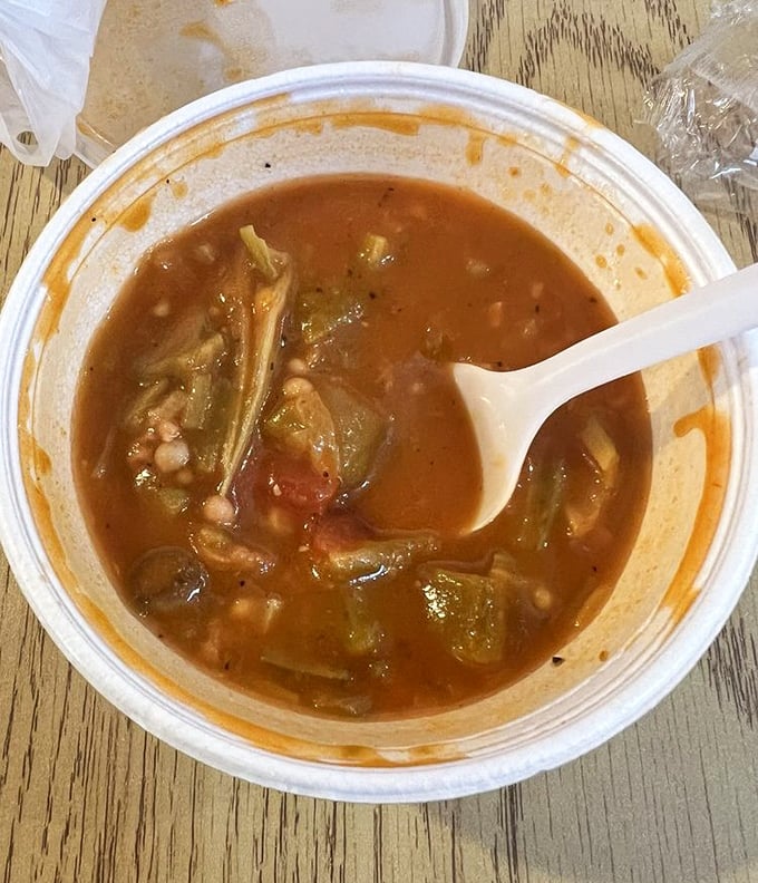 Okra soup that has convinced generations of skeptics that okra's texture isn't "slimy"—it's "luxuriously silken."