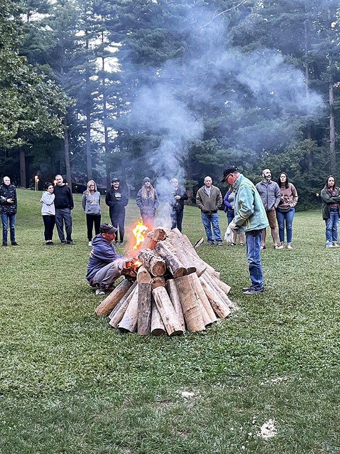 Gathering around fire is humanity's oldest tradition. In Oberlin, community bonfires bring together students, professors, and townspeople for stories and s'mores.