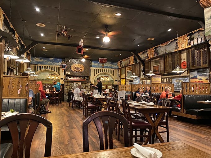 Walking into Cooper's dining room feels like stumbling into a sea captain's personal museum—every inch covered with maritime memorabilia collected over decades of voyages.