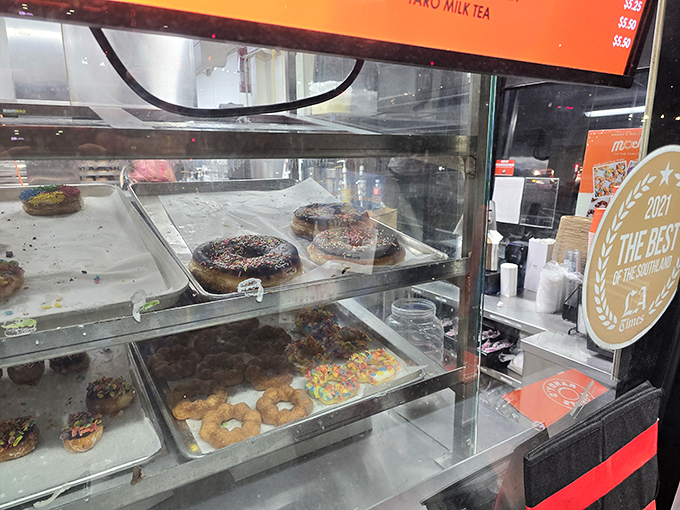 The display case at Randy's – where donuts go to show off before they go home with you. It's donut dating, essentially.