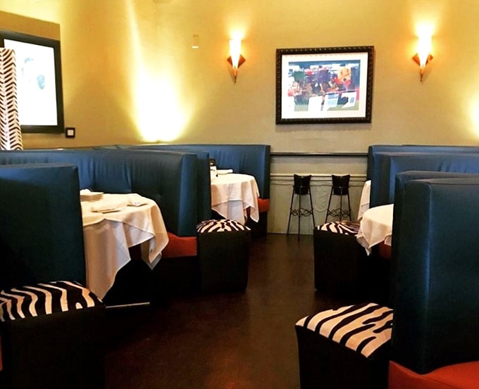 The dining room whispers "special occasion" while the atmosphere says "come as you are"—Southern hospitality's perfect balancing act.