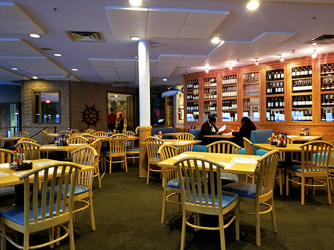 Nautical touches and comfortable seating create the backdrop for countless "remember that amazing meal we had?" conversations for years to come.