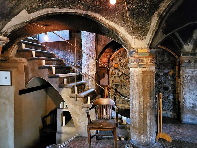 Staircases that seem designed by M.C. Escher after a particularly vivid dream. Form, function, and fantasy in perfect concrete harmony.