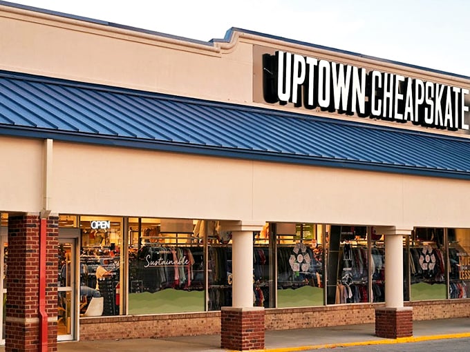 The storefront glows like a beacon for bargain hunters, with those cheerful daylilies practically doing a "come hither" dance at passersby.