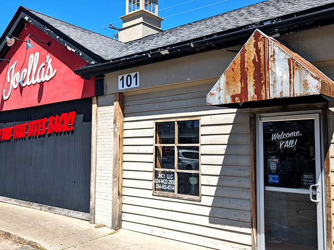 The Bird That Bites Back! isn't just a catchy slogan—it's a fiery promise painted across Joella's distinctive red facade that beckons heat-seekers from miles around.