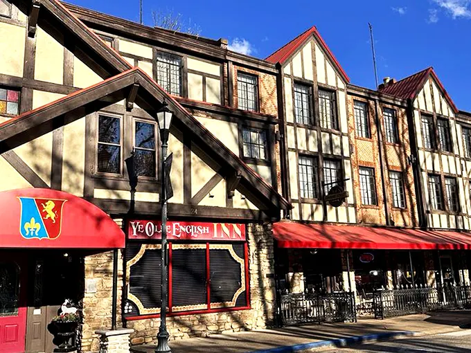 The Tudor-style façade of Downing Street Pour House stands out in Hollister like a British diplomat at a barbecue—distinctive, charming, and impossible to ignore.