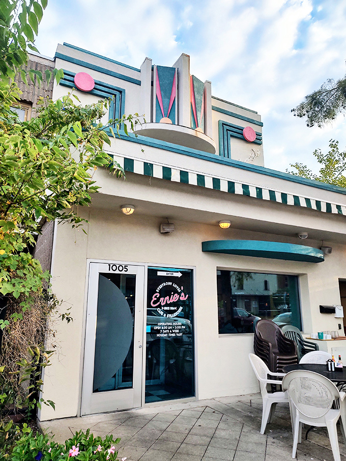 The Art Deco facade of Ernie's stands as a colorful time capsule in downtown Columbia, where generations of Missourians have found comfort and community.