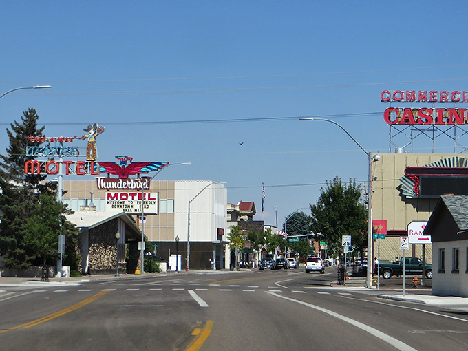Downtown Elko stretches before you like a Western movie set with a European twist—where cowboys and Basque shepherds once shared the same dusty streets.