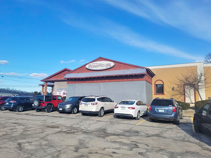 The unassuming exterior of Brown Derby Roadhouse hides a carnivore's paradise within. Like finding a diamond in a parking lot.