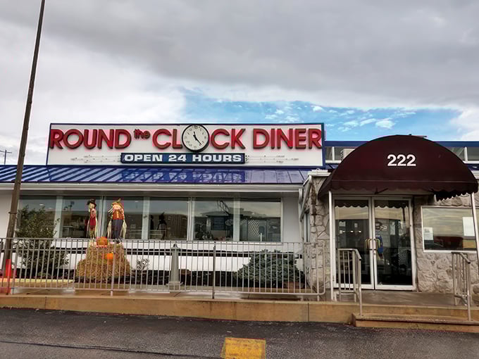 The classic diner experience awaits inside these doors, where time stands still but the coffee keeps flowing. Welcome to York's 24-hour culinary sanctuary.