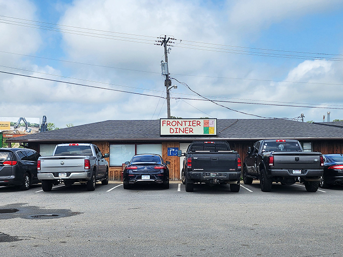 The unassuming wooden exterior of Frontier Diner stands as a beacon to breakfast enthusiasts across Little Rock—no fancy facade needed when the food speaks this loudly. 
