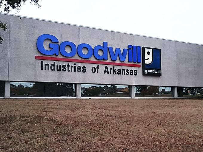 The mothership has landed! Goodwill's Arkansas headquarters stretches across the landscape like a treasure hunter's promised land.