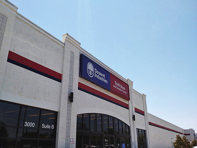 The treasure hunt begins! Deseret Industries' unassuming exterior hides a wonderland of secondhand gems waiting to be discovered inside these Sacramento walls.