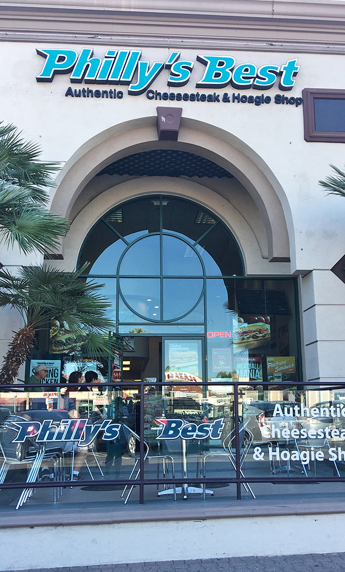 Palm trees and cheesesteaks – a California contradiction that somehow makes perfect sense outside Philly's Best in Encino.