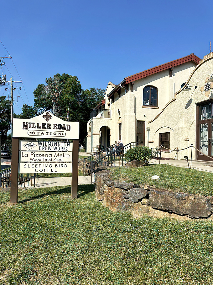 Spanish mission meets coffee mission: Sleeping Bird's stucco façade and dramatic staircase promise a caffeine sanctuary unlike any other in Wilmington.