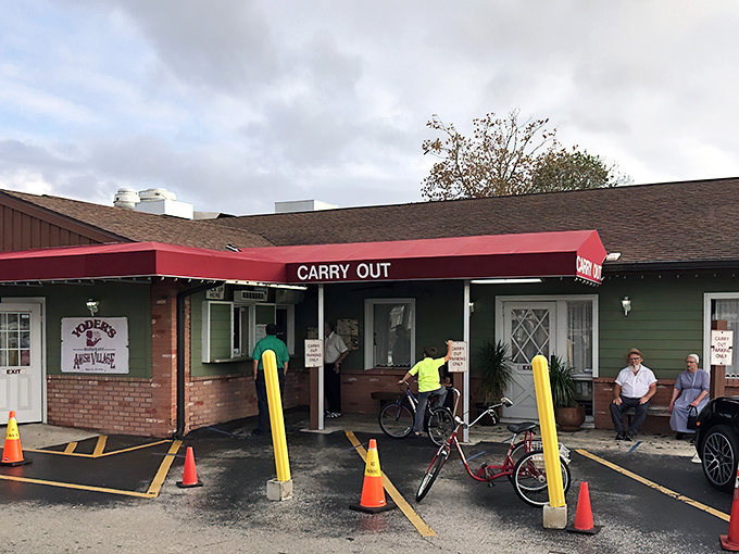 The unassuming exterior of Yoder's belies the culinary treasures within. Like finding a Michelin star restaurant in a barn, this place delivers big on flavor.