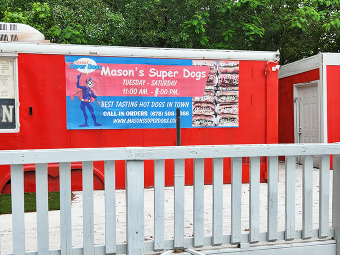 The superhero of hot dog joints has landed in Stonecrest! Mason's vibrant red food truck stands ready to rescue you from boring lunch options.