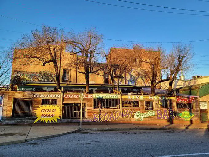 The door says it all: "Leave your attitude at home." This brick-front gem promises New Orleans magic in downtown St. Louis.