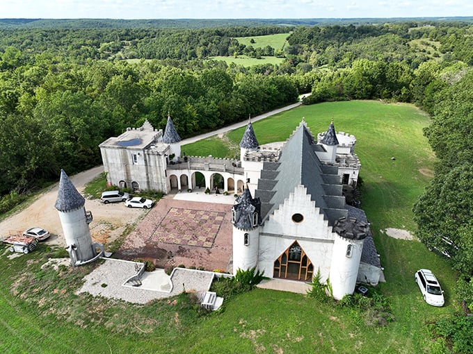 The grand entrance to this Missouri castle makes you feel like you've accidentally wandered into a European fairy tale—no passport required.