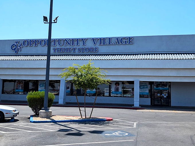 The unassuming exterior hides a treasure trove within—like finding a speakeasy, but instead of cocktails, you'll discover vintage cardigans and mid-century lamps.
