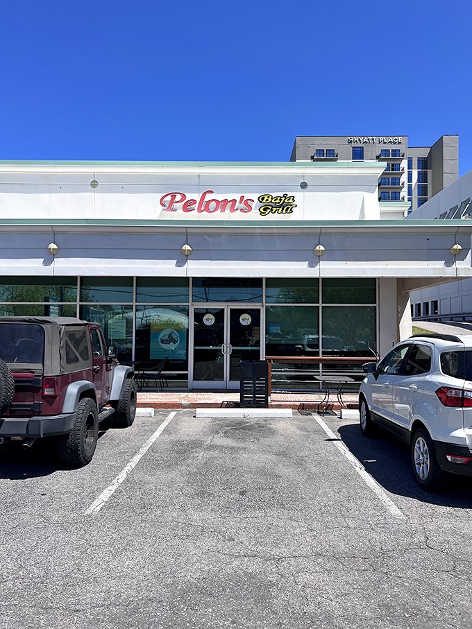The unassuming exterior of Pelon's Baja Grill hides culinary treasures within—like finding a winning lottery ticket in your jeans pocket.