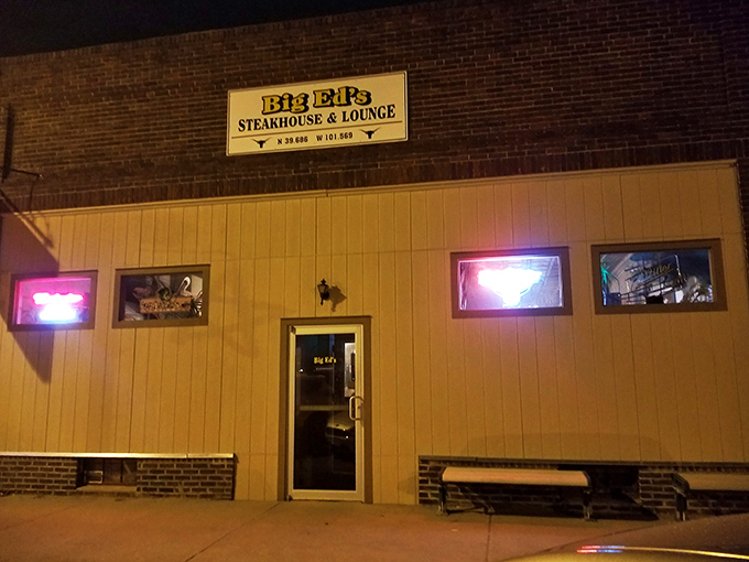 The unassuming brick exterior of Big Ed's hides culinary treasures within, like finding a diamond mine disguised as a storage shed. 