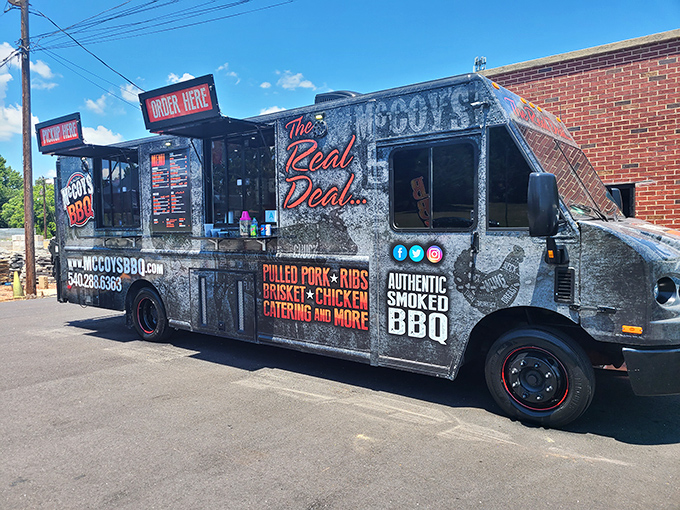 The culinary equivalent of a superhero origin story—where smoke meets meat and magic happens at McCoy's BBQ trailer.