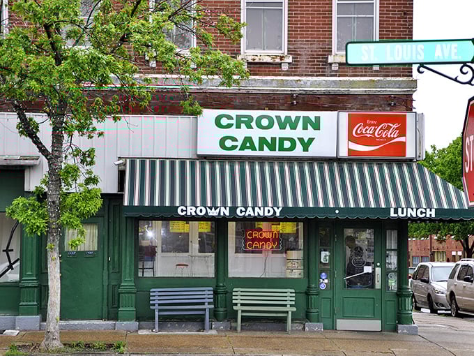 A time capsule on St. Louis Avenue, Crown Candy Kitchen's classic green storefront has been beckoning sweet-toothed patrons since Woodrow Wilson was president.