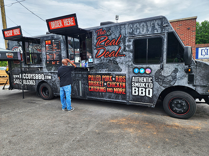 The culinary equivalent of a superhero origin story—where smoke meets meat and magic happens at McCoy's BBQ trailer.