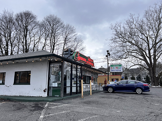 That neon glow isn't just illuminating the night—it's beckoning you to a Connecticut treasure where time stands deliciously still.