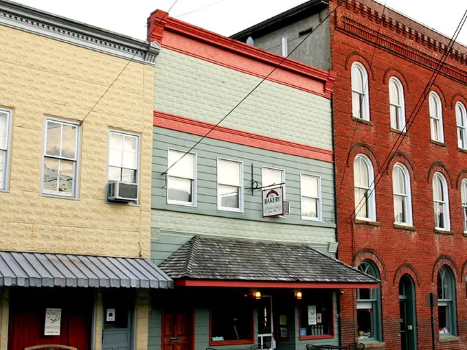 Lewisburg's colorful downtown buildings tell stories in brick and mortar, each façade a chapter in the town's architectural narrative.