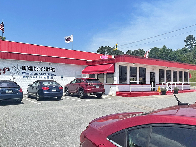 The iconic red-roofed temple of burger perfection announces its mission statement right on the wall: when burgers are your only focus, excellence becomes inevitable.