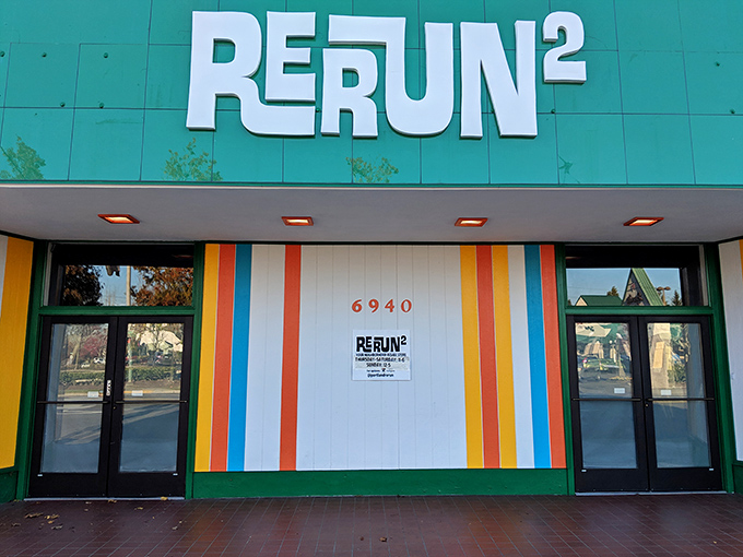 The turquoise facade with rainbow stripes isn't just a storefront—it's a declaration that what awaits inside isn't your average shopping experience.