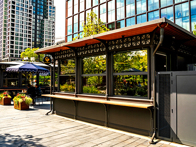 The sleek black exterior of Queen Mother's Kitchen stands like a modern-day chicken temple in Arlington. Simplicity with swagger.