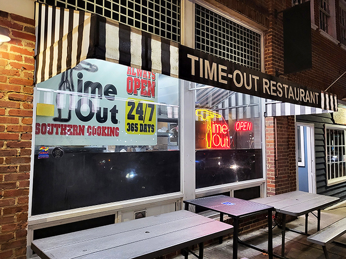 The neon promise of "Always Open" isn't just a sign—it's a lifestyle commitment from this Chapel Hill institution.