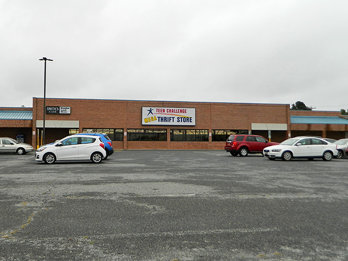 The brick facade might say "thrift store," but that "MEGA" isn't just marketing—it's a promise of treasure-hunting on an epic scale.